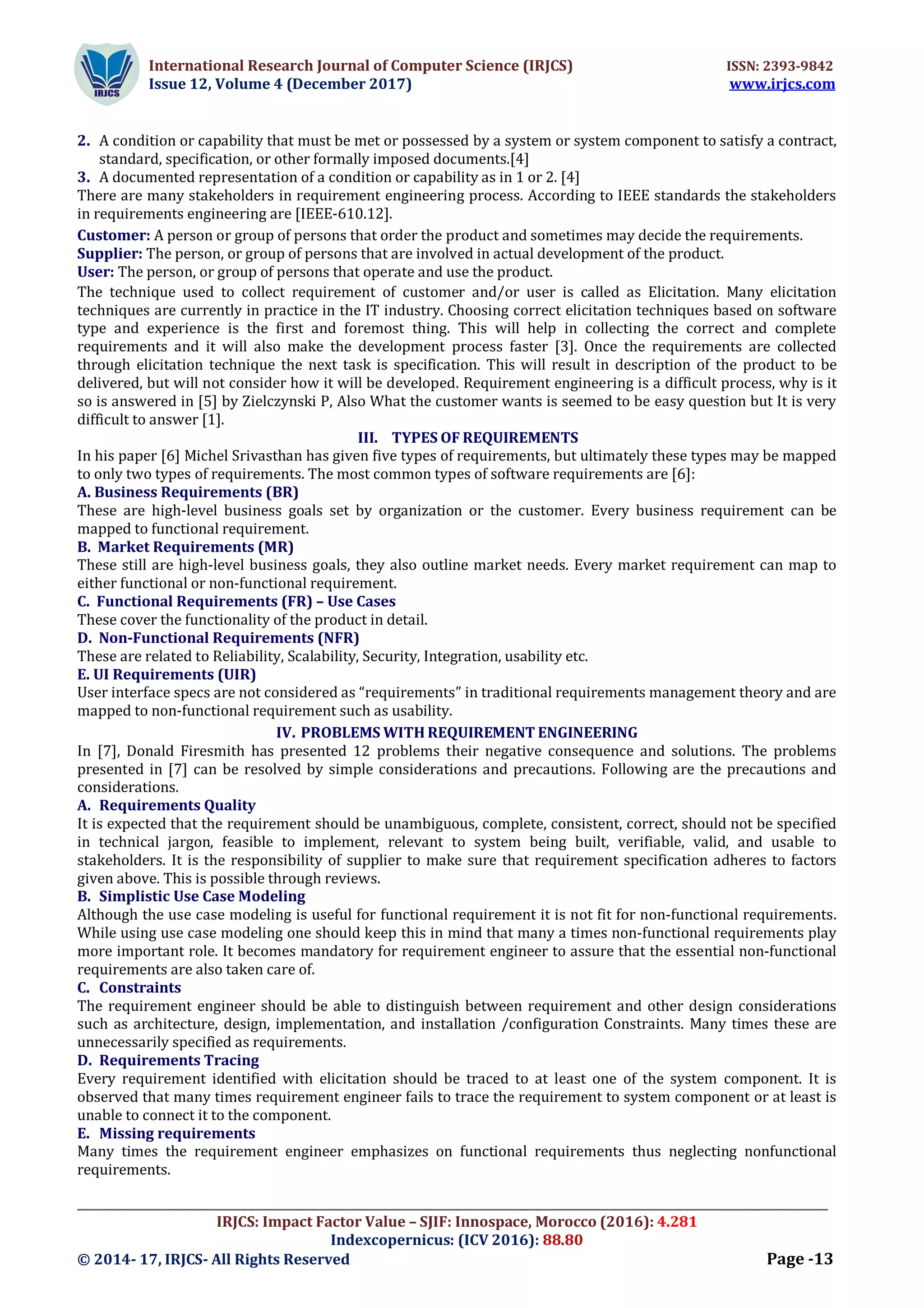 REQUIREMENT ENGINEERING: HOW TO MAKE IT COMPLETE AND CORRECT | PDF