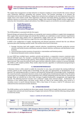 A REVIEW OF MATHEMATICAL MODELS FOR SUPPLY CHAIN NETWORK DESIGN | PDF