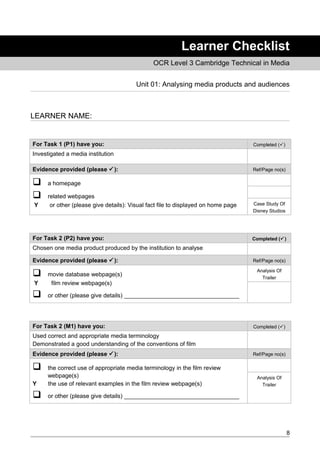 student guidebook and checklist | DOC