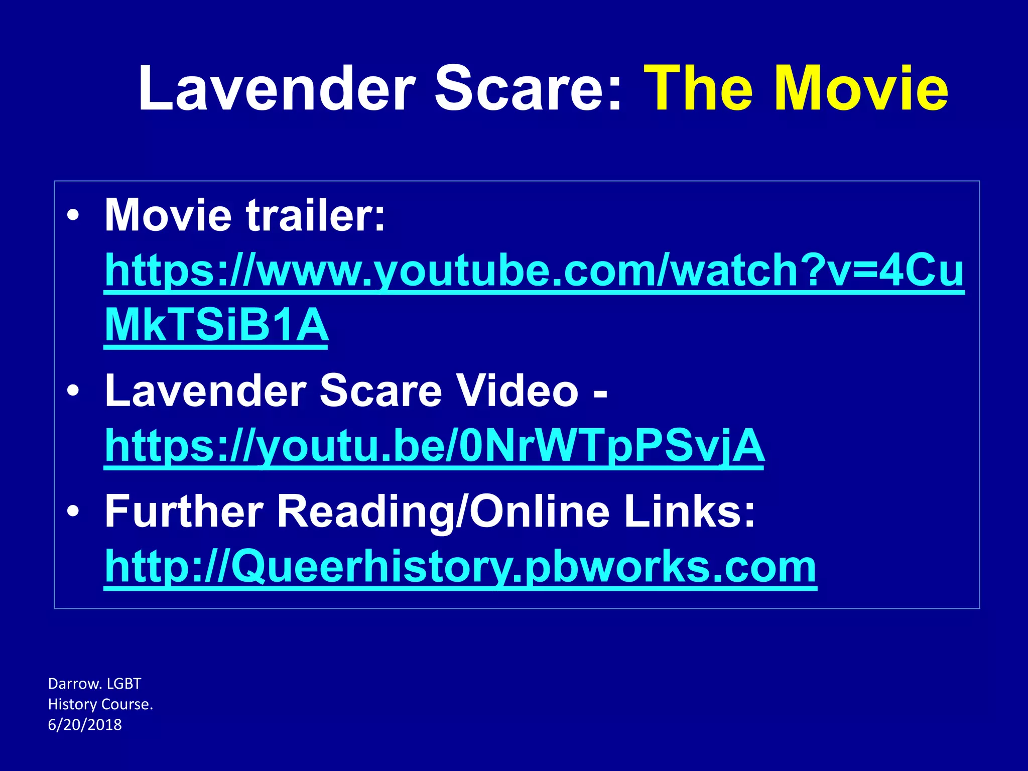 LGBT History: Harlem Renaissance and Lavender Scare | PPTX