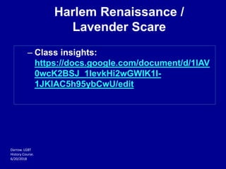 LGBT History: Harlem Renaissance and Lavender Scare | PPTX