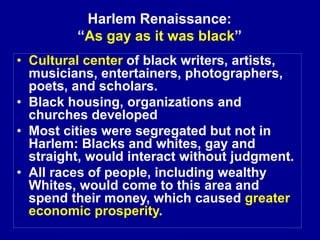 LGBT History: Harlem Renaissance and Lavender Scare | PPTX