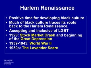 LGBT History: Harlem Renaissance and Lavender Scare | PPTX