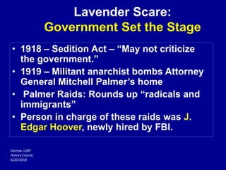 LGBT History: Harlem Renaissance and Lavender Scare | PPTX