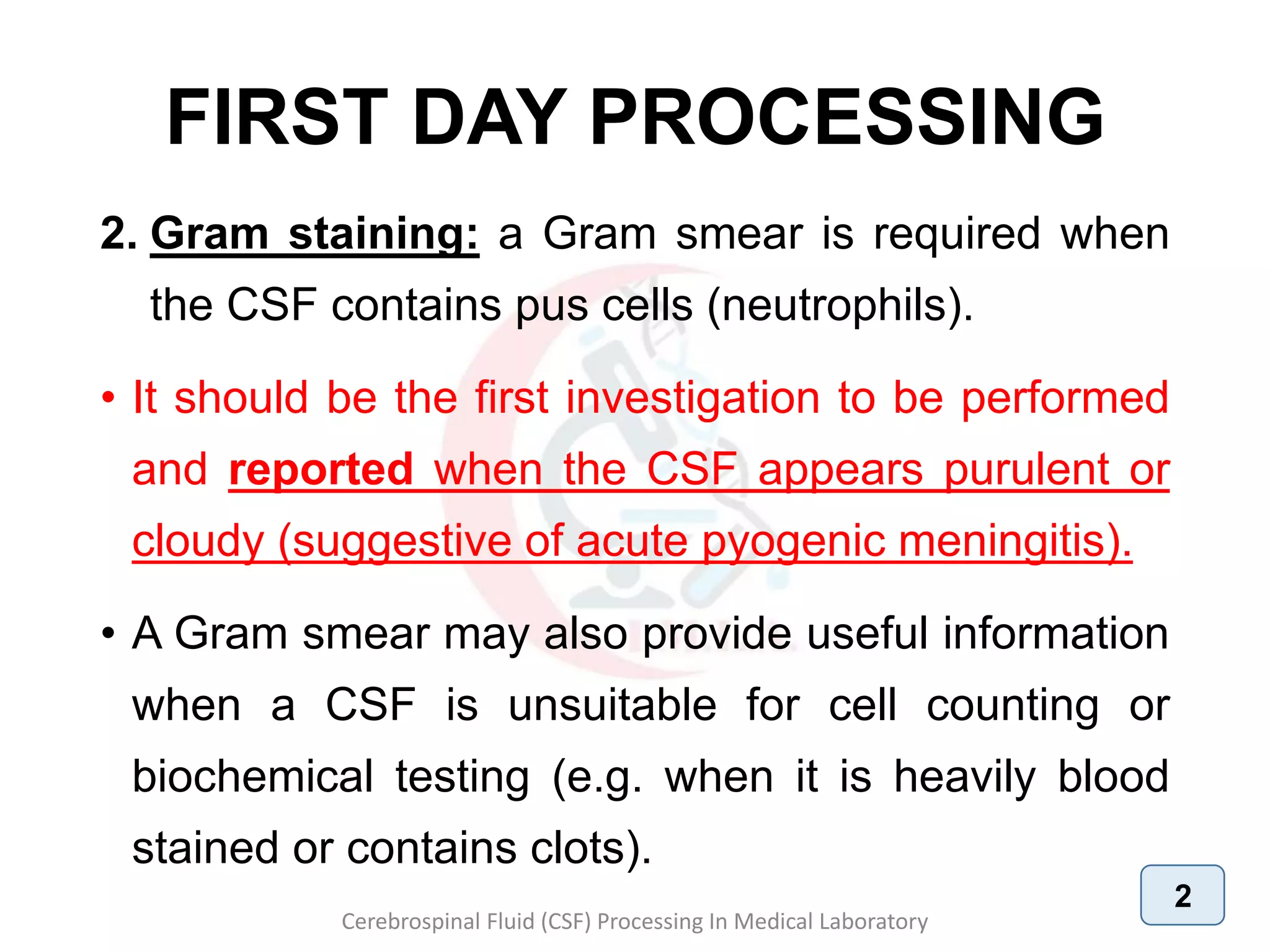 CSF MICROBIOLOGICAL EXAMINATION – II | PDF