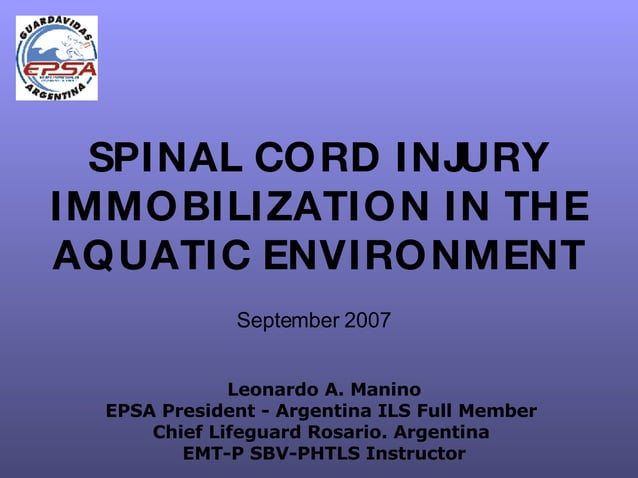 Spinal Cord Immobilization in Aquatic Environment | PPT
