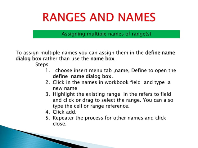 03.names and ranges | PPTX | Computing | Technology & Computing