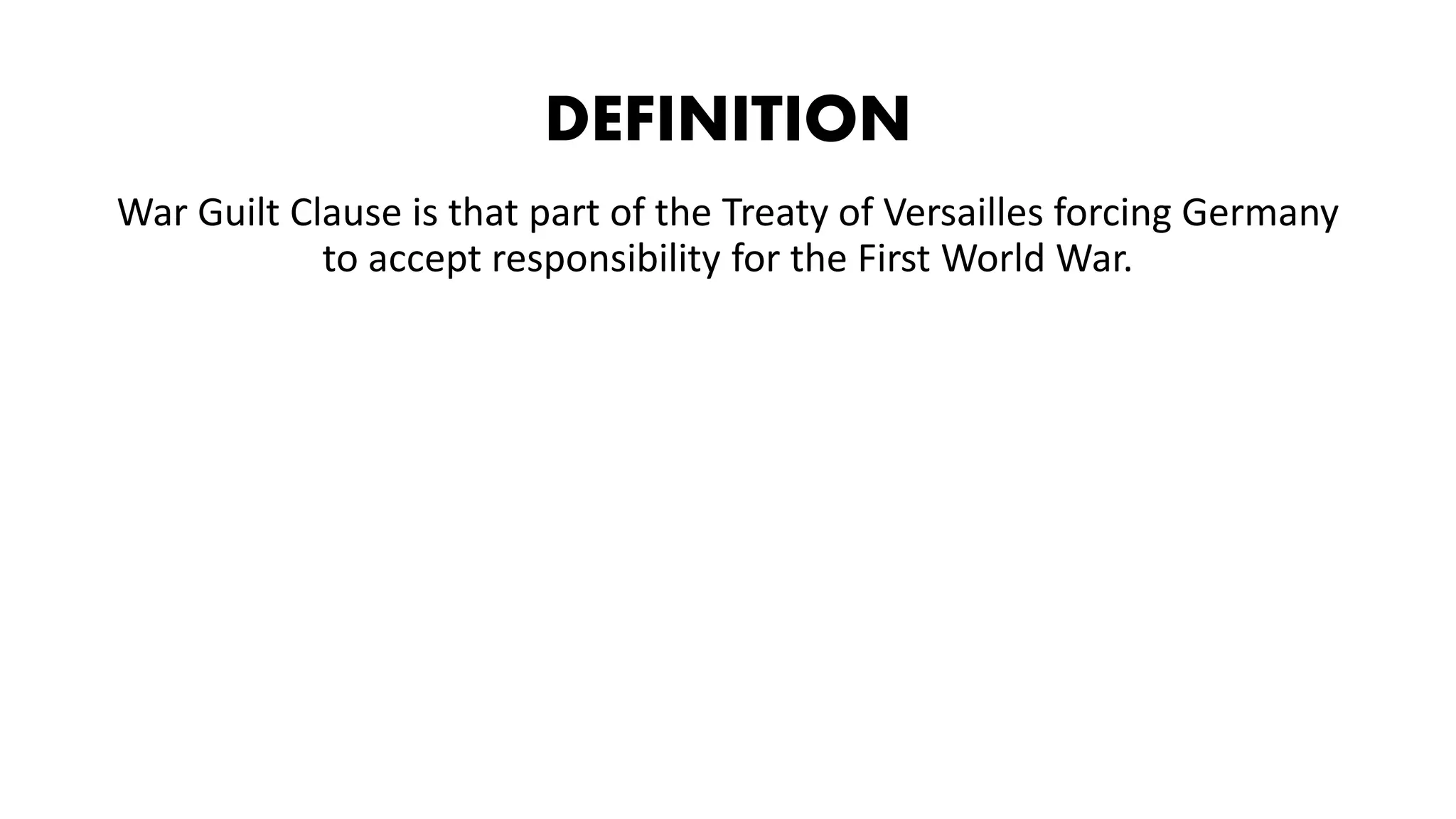 REVISION IGCSE CAMBRIDGE HISTORY: WAR GUILT CLAUSE | PPTX