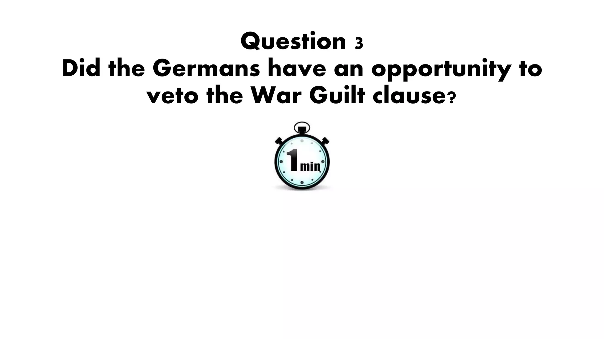 REVISION IGCSE CAMBRIDGE HISTORY: WAR GUILT CLAUSE | PPTX