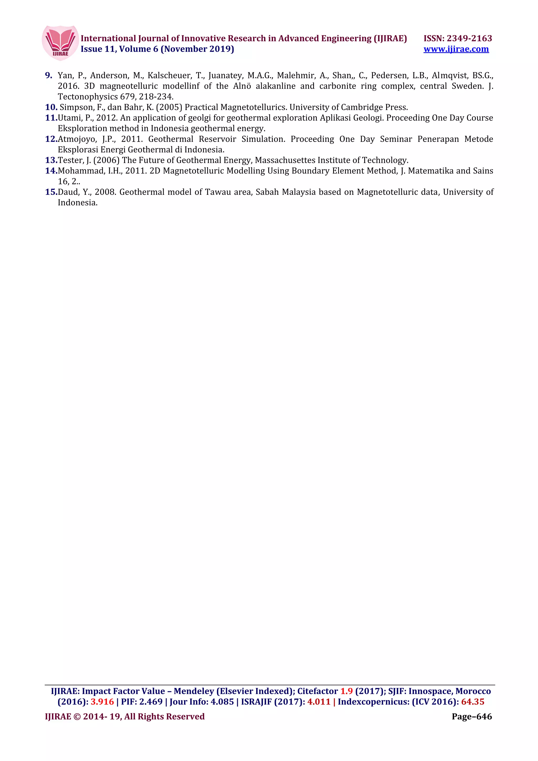 TWO-DIMENSIONAL INVERSION FINITE ELEMENT MODELING OF MAGNETOTELLURIC DATA: CASE STUDY “Z ...