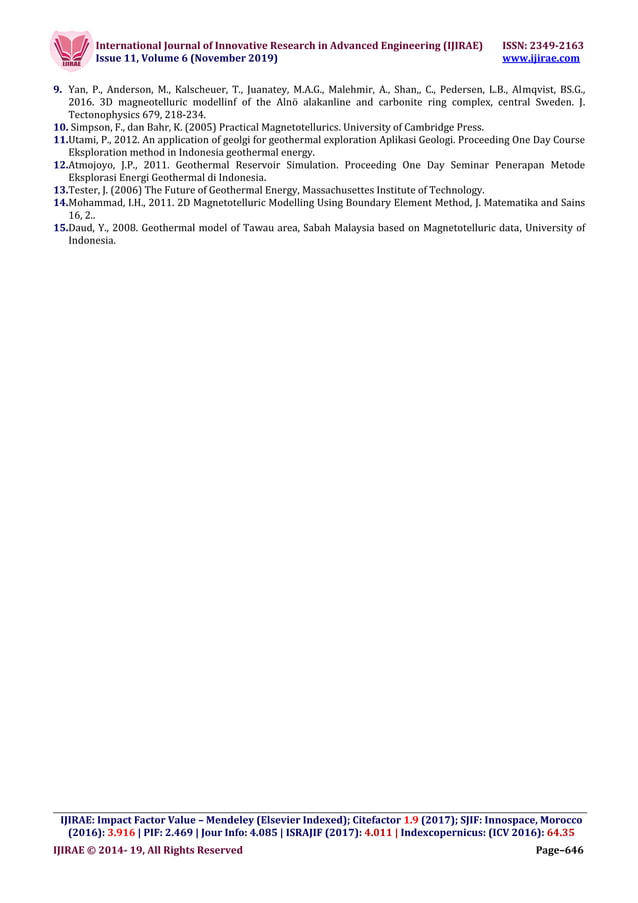 TWO-DIMENSIONAL INVERSION FINITE ELEMENT MODELING OF MAGNETOTELLURIC DATA: CASE STUDY “Z ...