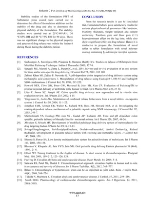 Formulation and evaluation of modified drug release tablet in tablet ...