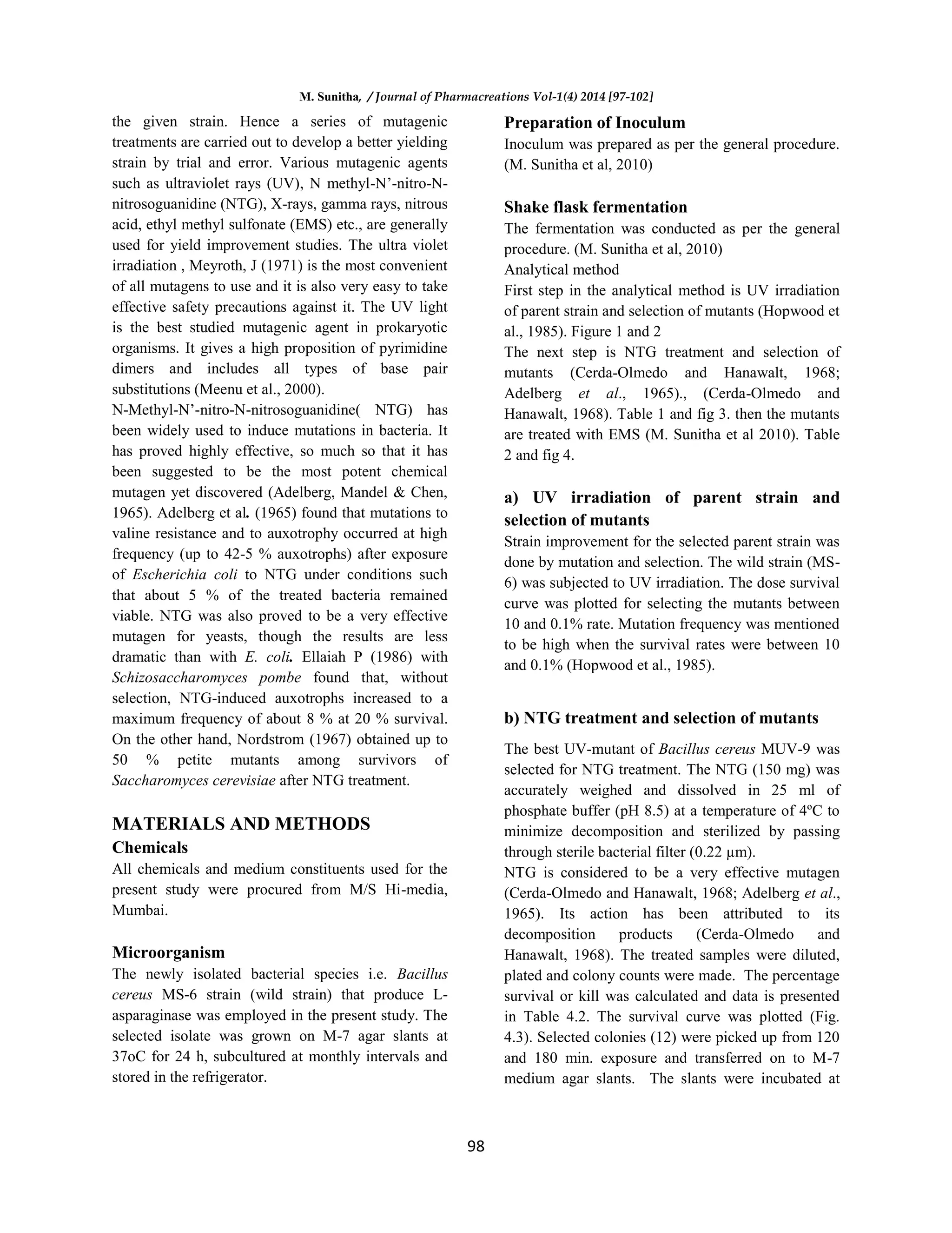 Strain improvement studies on L-aspaginase producing bacteria | PDF