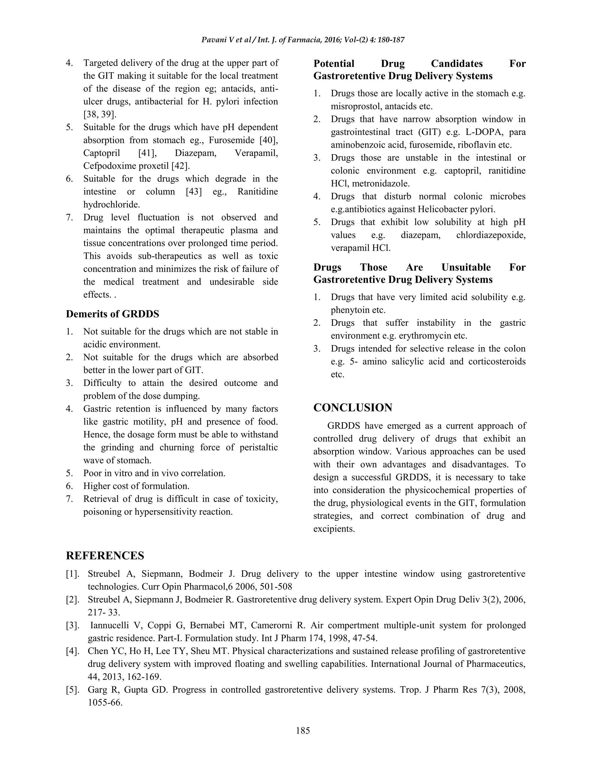 An overview on Gastroretentive drug delivery systems | PDF