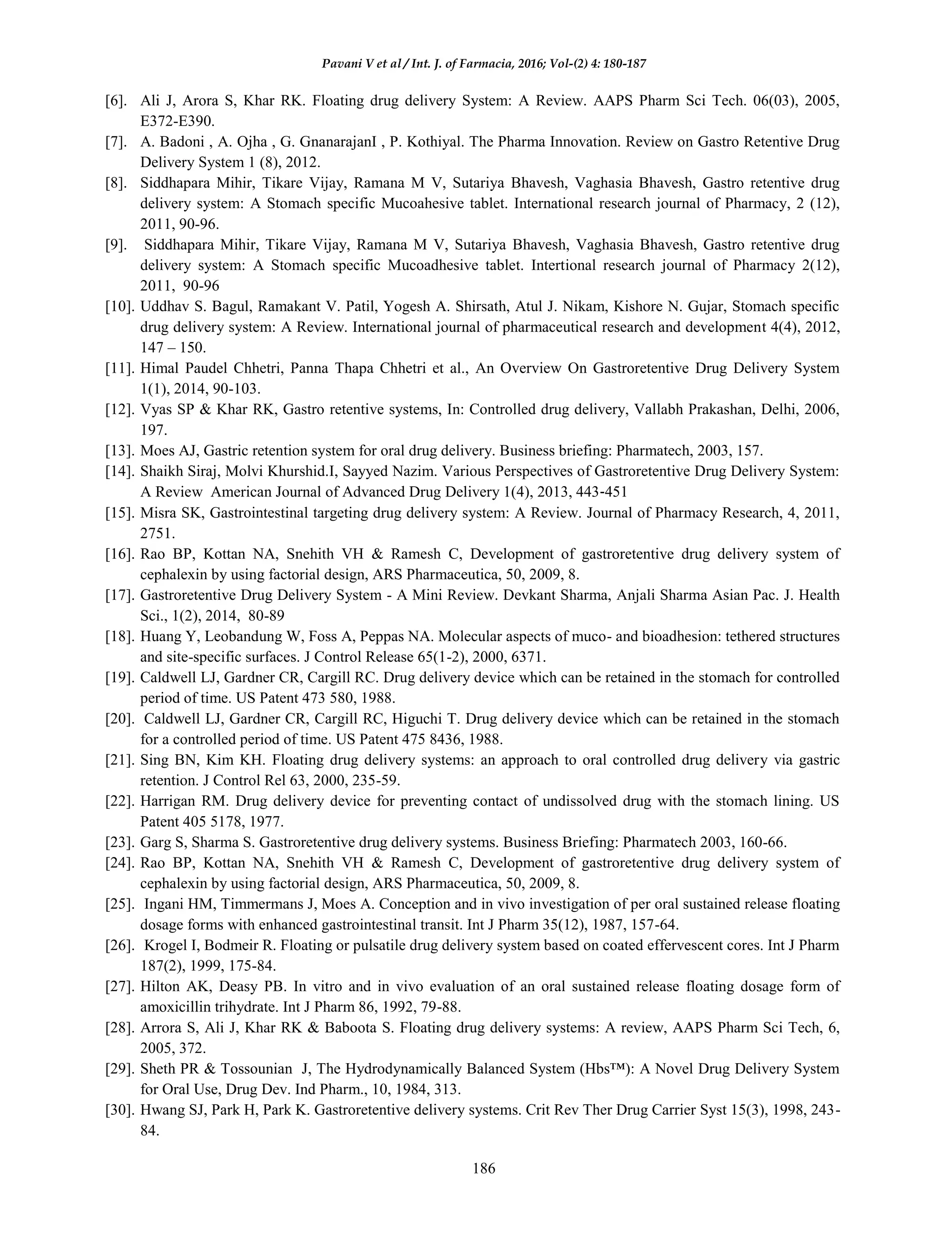 An overview on Gastroretentive drug delivery systems | PDF