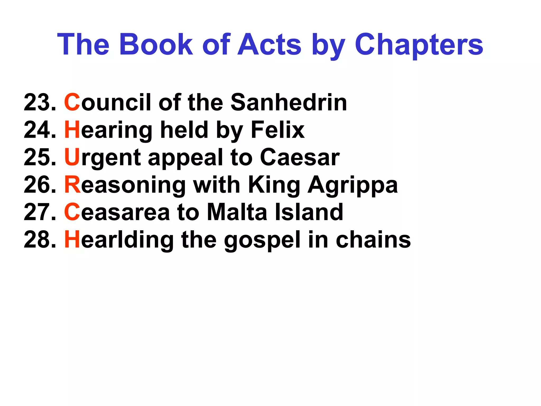the book of acts by chapters | PPTX