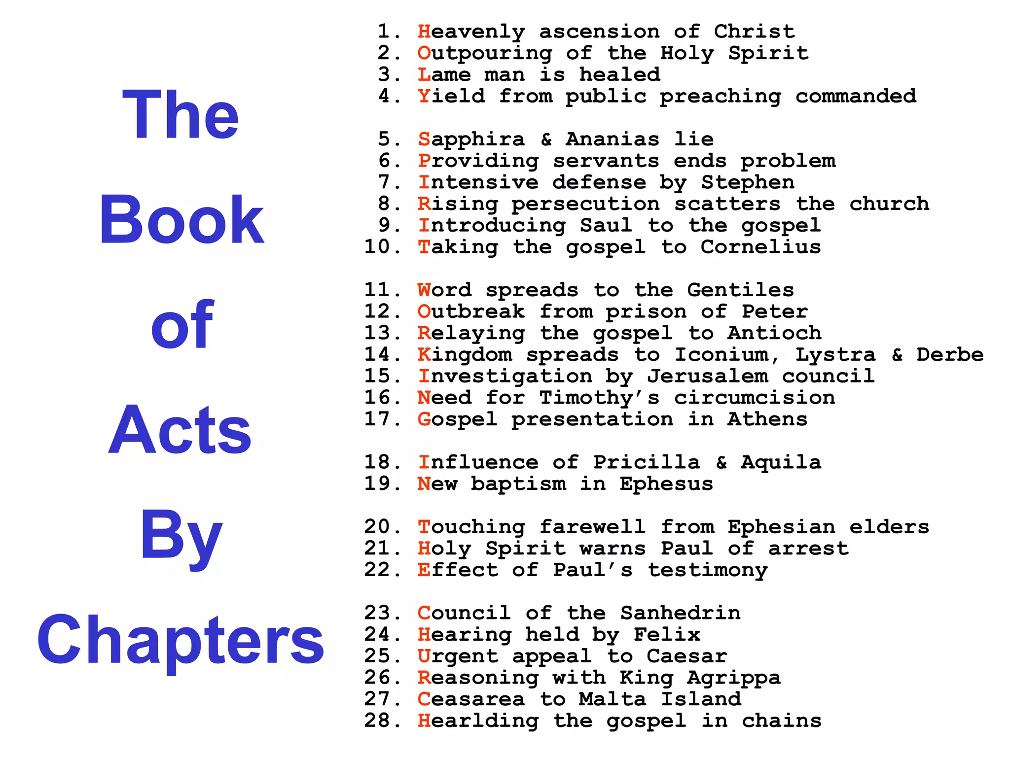 the book of acts by chapters | PPTX