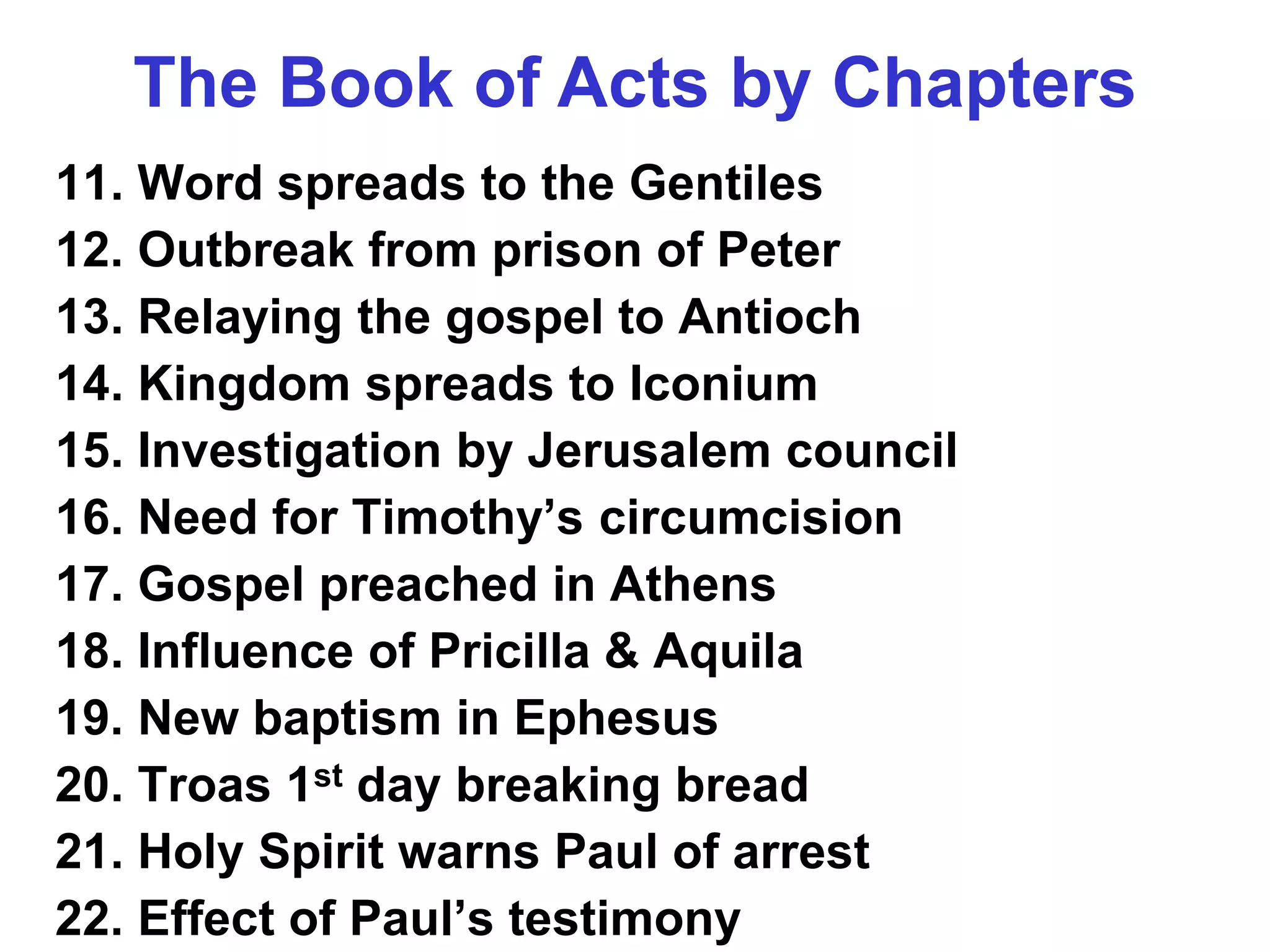 the book of acts by chapters | PPTX