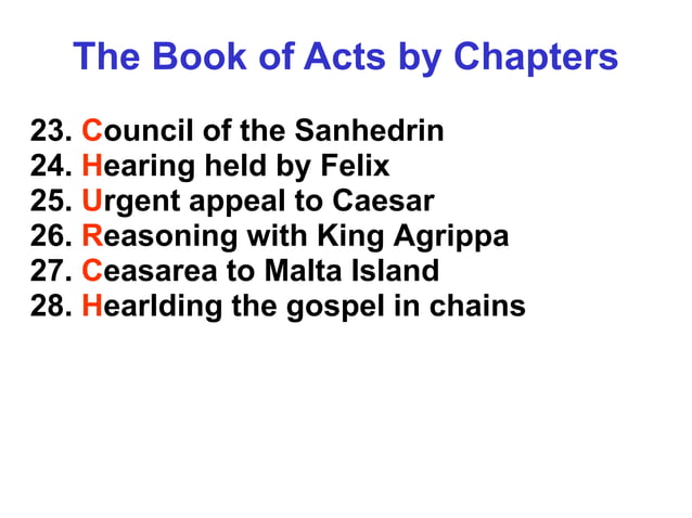 the book of acts by chapters | PPTX