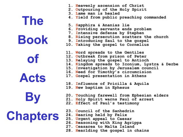 the book of acts by chapters | PPTX