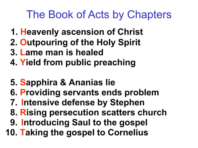 the book of acts by chapters | PPTX