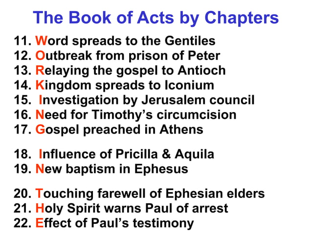 the book of acts by chapters | PPTX