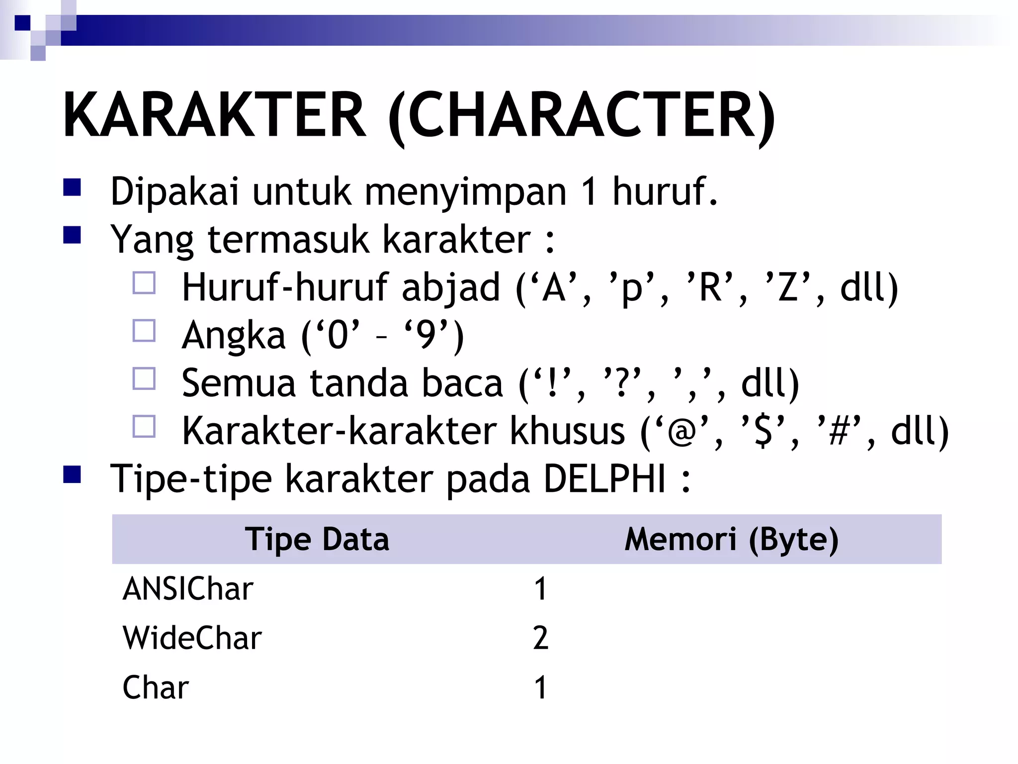 variabel tipe data | PPT