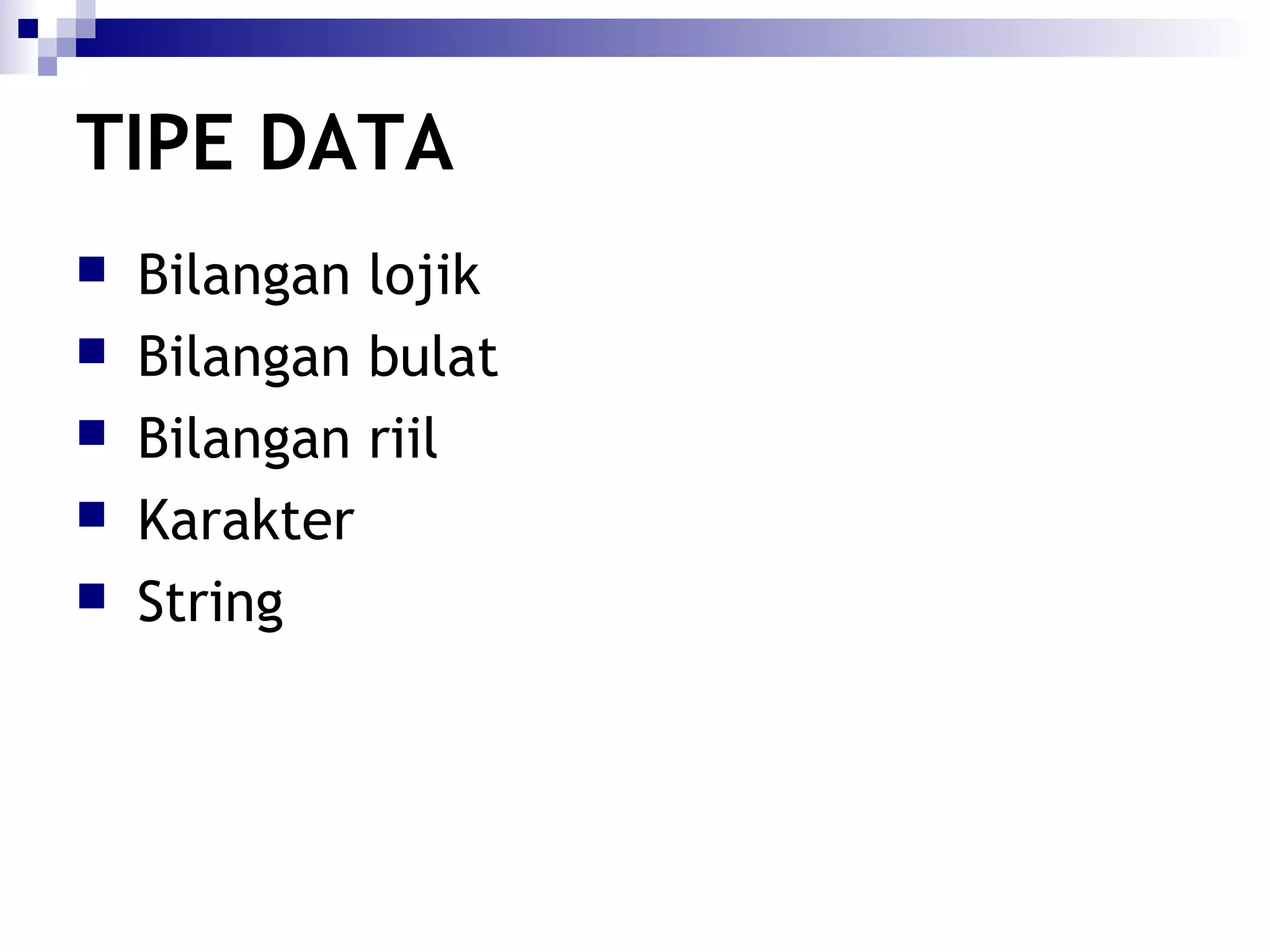 variabel tipe data | PPT