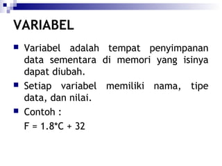 variabel tipe data | PPT
