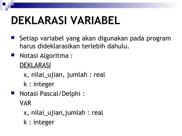 variabel tipe data | PPT