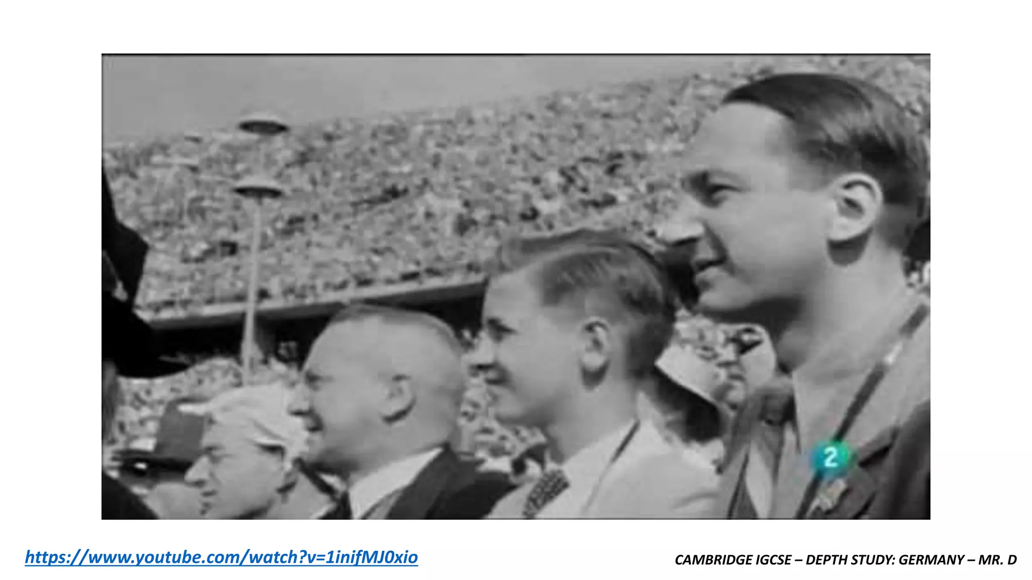 HISTORY IGCSE CONTENT - 20TH CENTURY OPTION - DEPTH STUDY GERMANY: THE ...