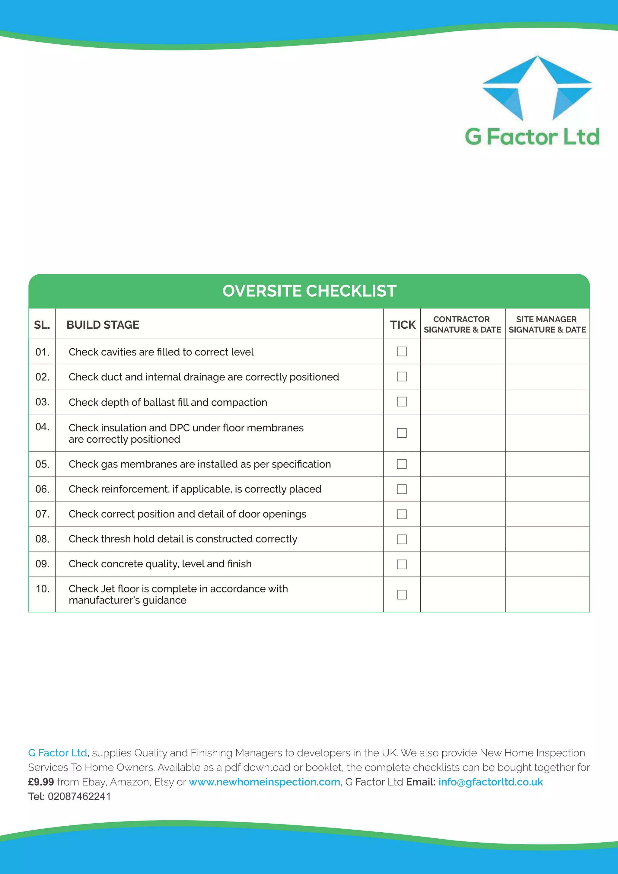 Oversite Checklist | PDF