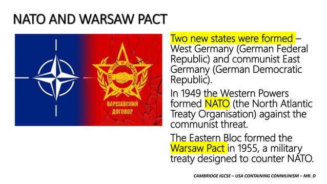 HISTORY IGCSE CONTENT - 20TH CENTURY OPTION - USA CONTAINING COMMUNISM ...