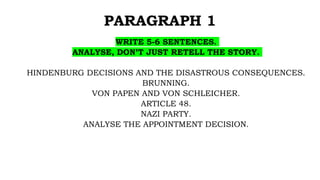 HISTORY IGCSE REVISION - MODEL PAPER 4 - HITLER DOMINATING GERMANY BY ...