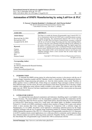Automation of DMPS Manufacturing by using LabView & PLC | PDF | Computer Software and ...