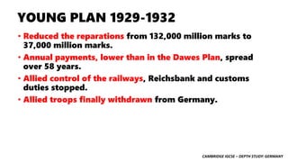 DEPTH STUDY GERMANY: TO WHAT EXTENT DID THE WEIMAR REPUBLIC RECOVER ...