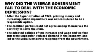 DEPTH STUDY GERMANY: TO WHAT EXTENT DID THE WEIMAR REPUBLIC RECOVER ...