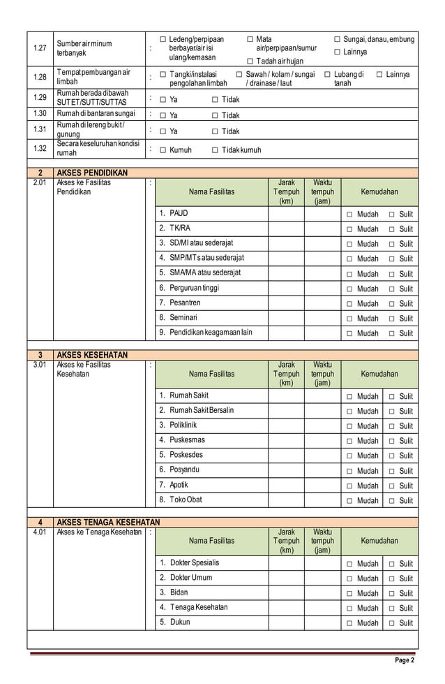 Kuesioner SGDs Desa Insana Barat Tingkat Rumah Tangga | PDF