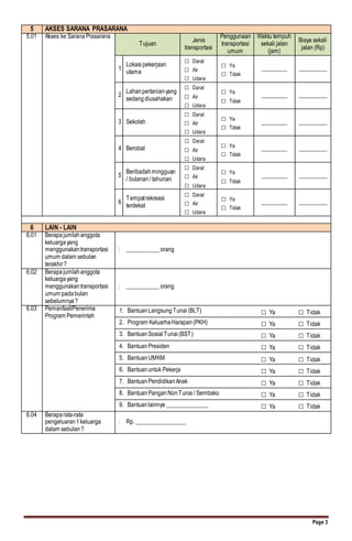 Kuesioner SGDs Desa Insana Barat Tingkat Rumah Tangga | DOCX