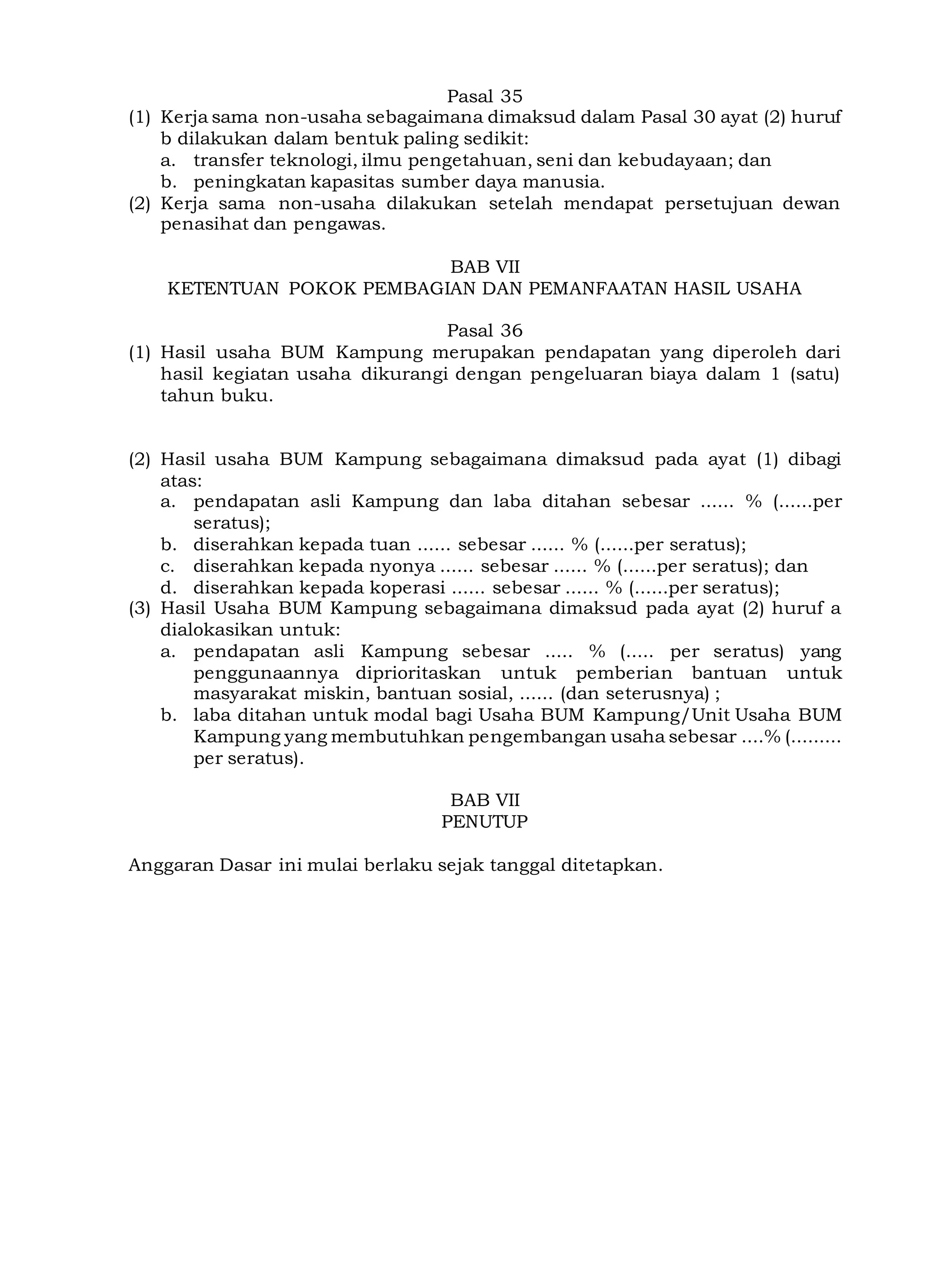 03. lampiran perdes ad pendirian bum desa final | DOCX