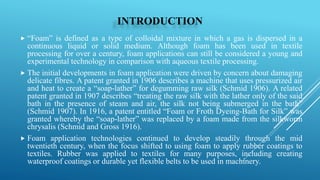 Foam technology of finishing | PPTX