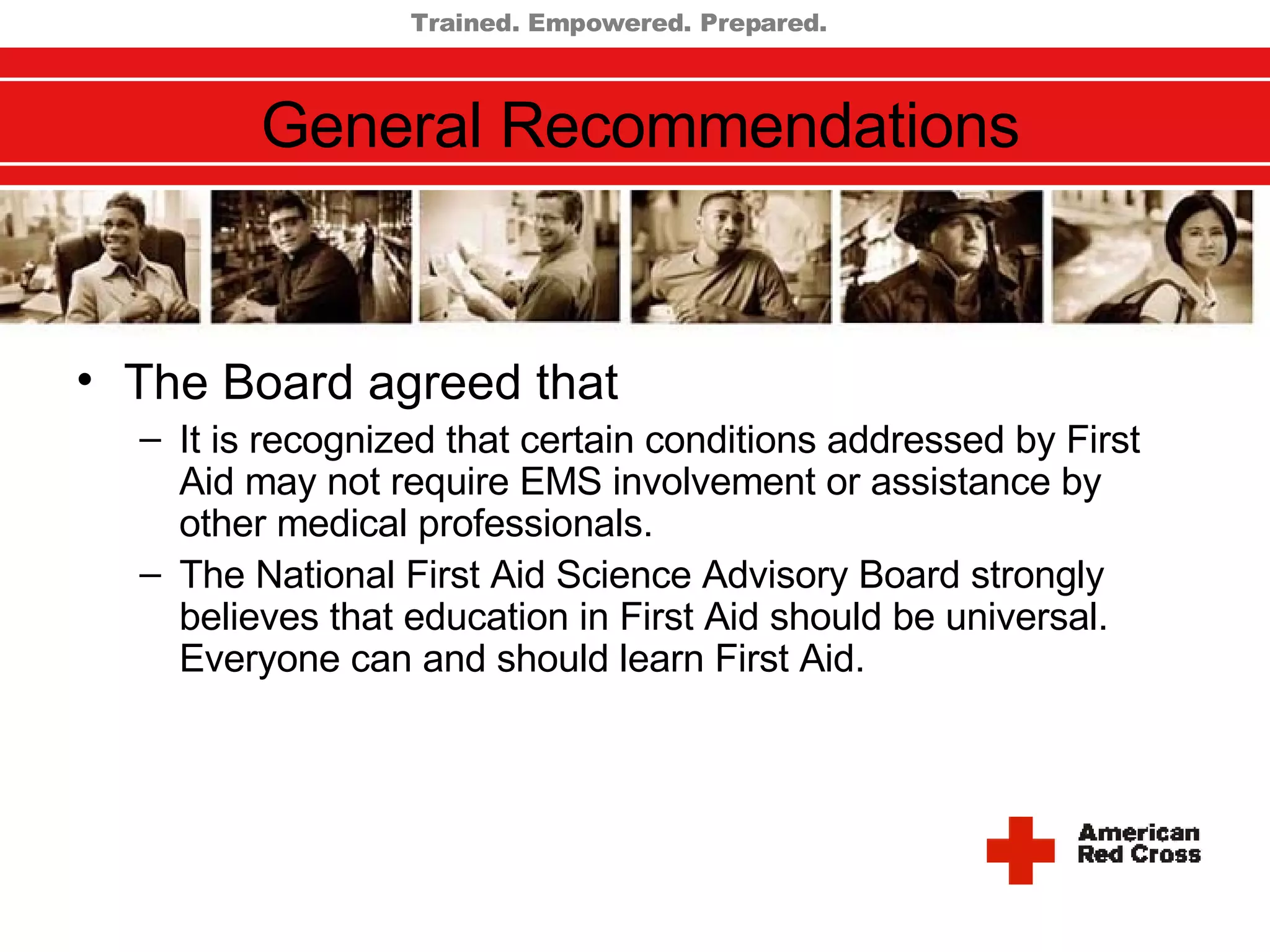 Evidence Based First Aid Guidelines-Report of the US National First Aid ...