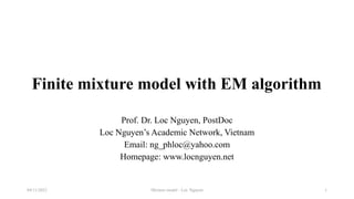 Finite mixture model with EM algorithm | PPT