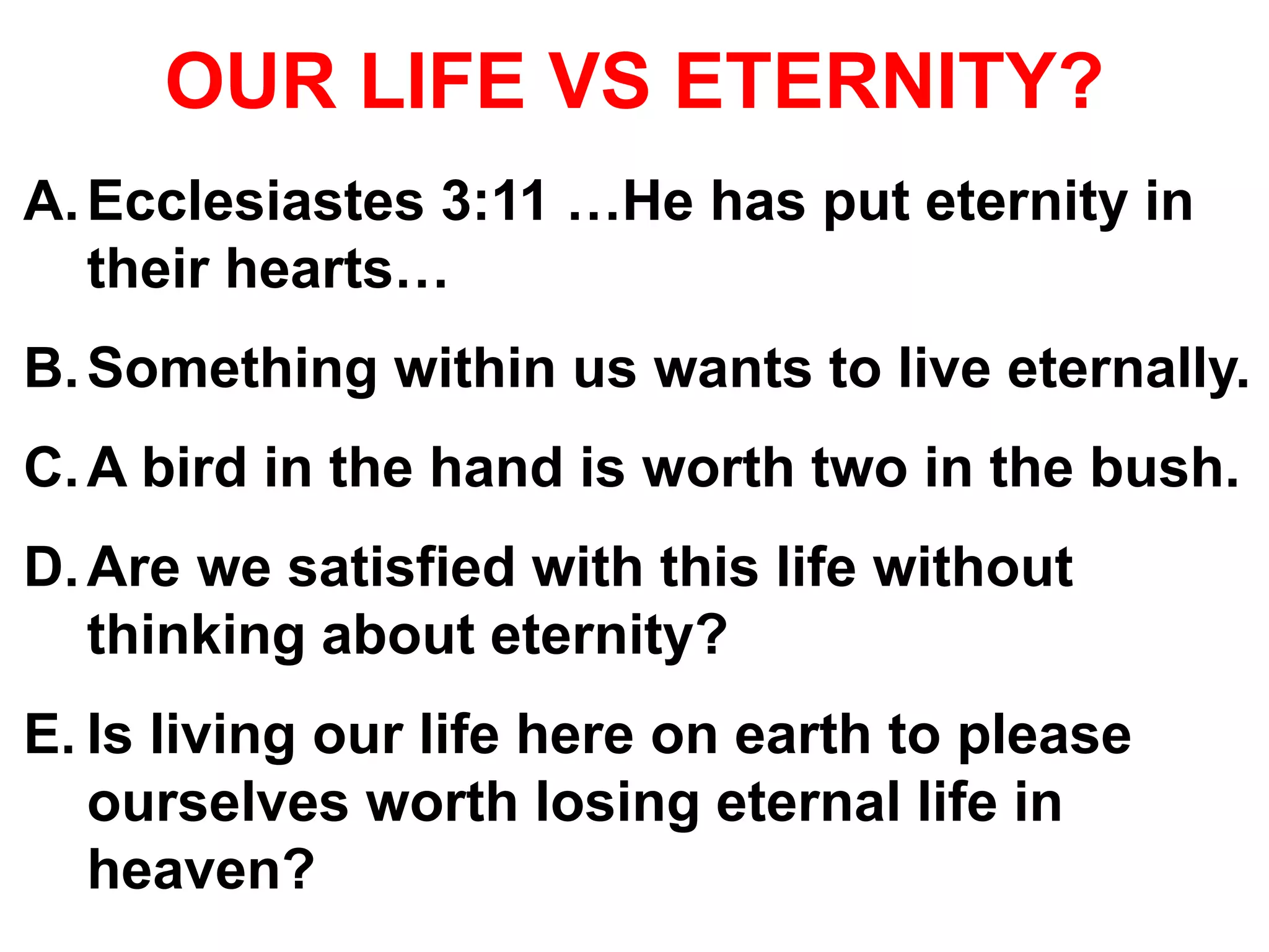 our life vs eternity | PPTX