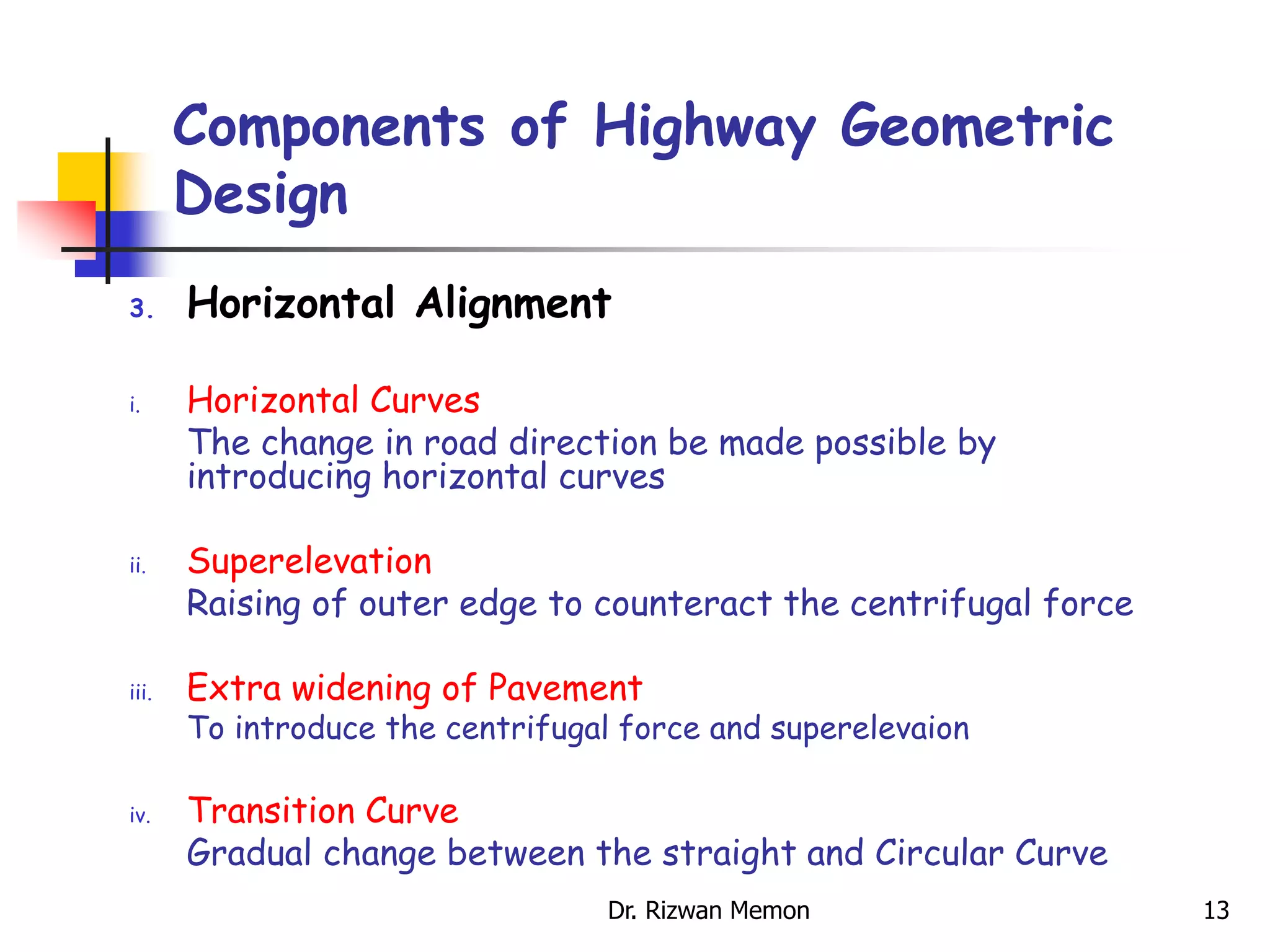 03. Highway Planning and highway components.pptx