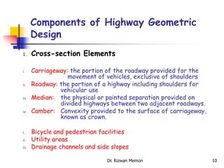 03. Highway Planning and highway components.pptx