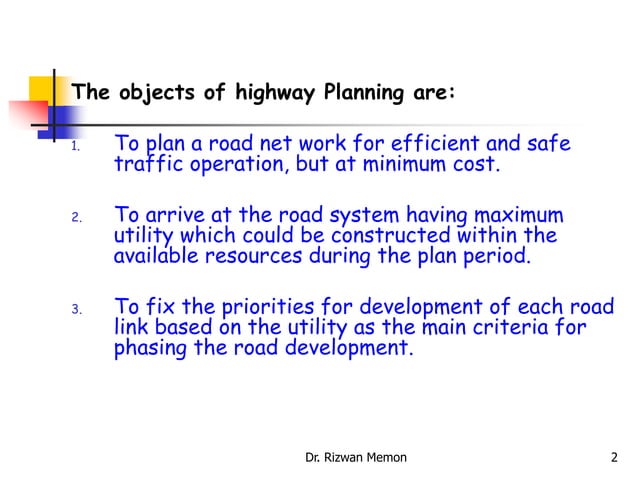 03. Highway Planning and highway components.pptx | Civil Engineering ...