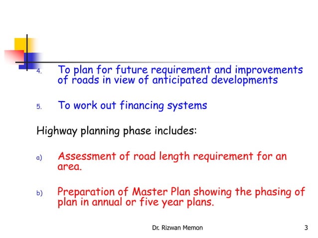 03. Highway Planning and highway components.pptx | Civil Engineering ...