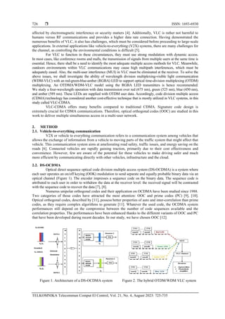 Performance improvements of a VLC system, in a V2X context, using a different multiplexing ...