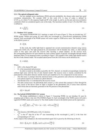Performance improvements of a VLC system, in a V2X context, using a different multiplexing ...
